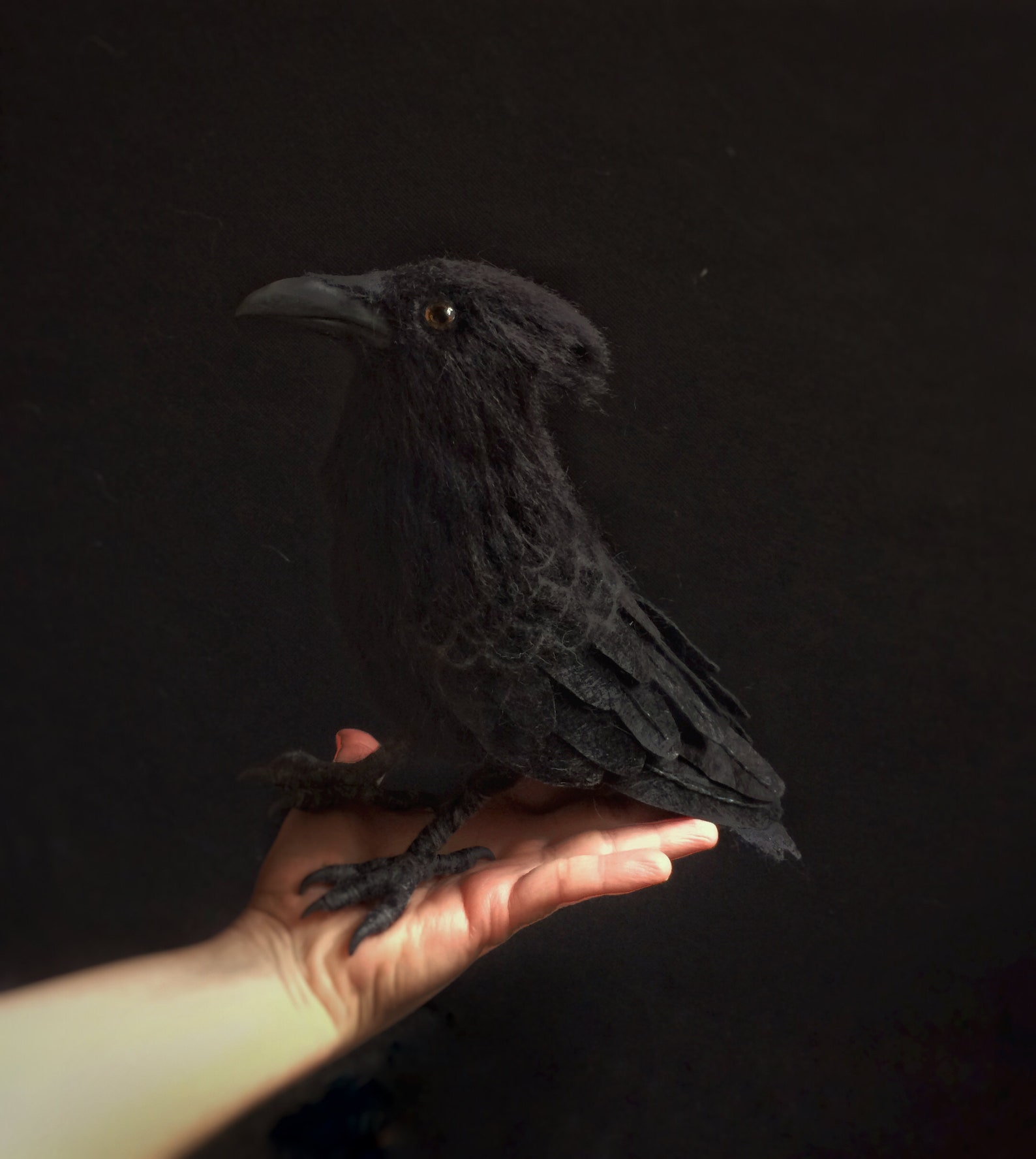 Realistic Raven Halloween Decor Needle Felted Wool Raven - Etsy