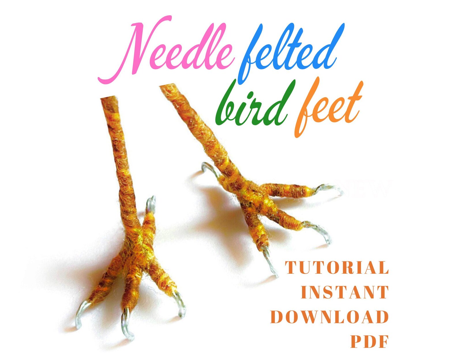 Needle Felted Bird Feet Craft Tutorial: Realistic Wool Toy Bird Legs ...