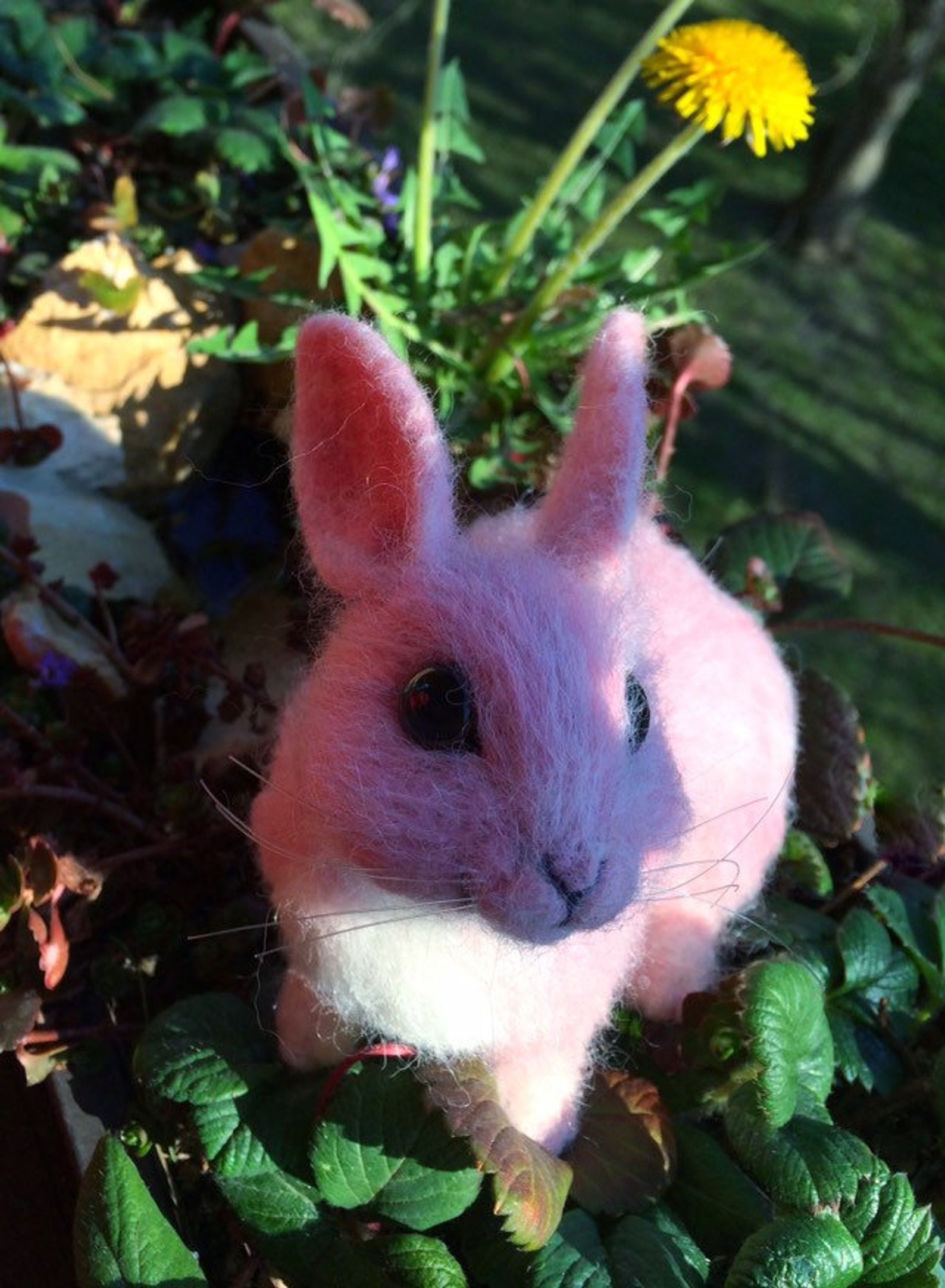 Fluffy PINK Fantasy BUNNY Figurine Handmade Cute Little | Etsy