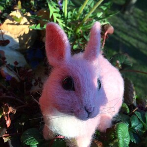 Fluffy PINK Fantasy BUNNY Figurine Handmade Cute Little | Etsy