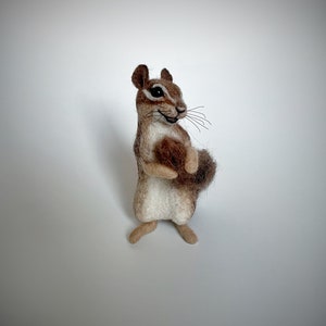 Sweet Handmade CHIPMUNK Sculpture, Christmas Decor Needle Felted ...
