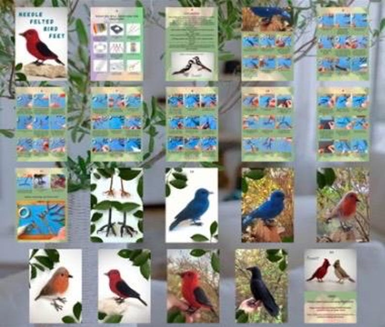Needle Felted Bird Feet Craft Tutorial: Realistic Wool Toy Bird Legs ...