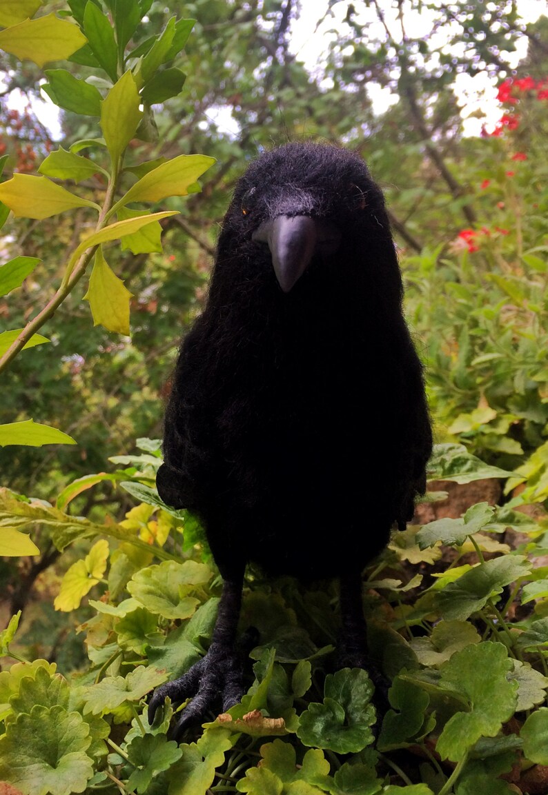 Realistic Raven Halloween Decor Needle Felted Wool Raven - Etsy
