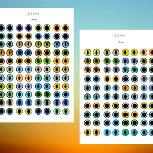 Printable Color Cat Eyes Collage Sheet: Needle Felted Kitten ...