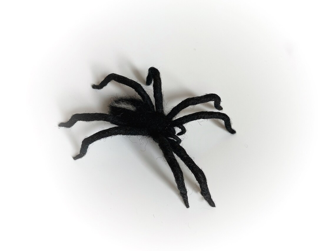 Halloween Decor Wool Black Spider, Needle Felted Creepy Halloween Decor ...