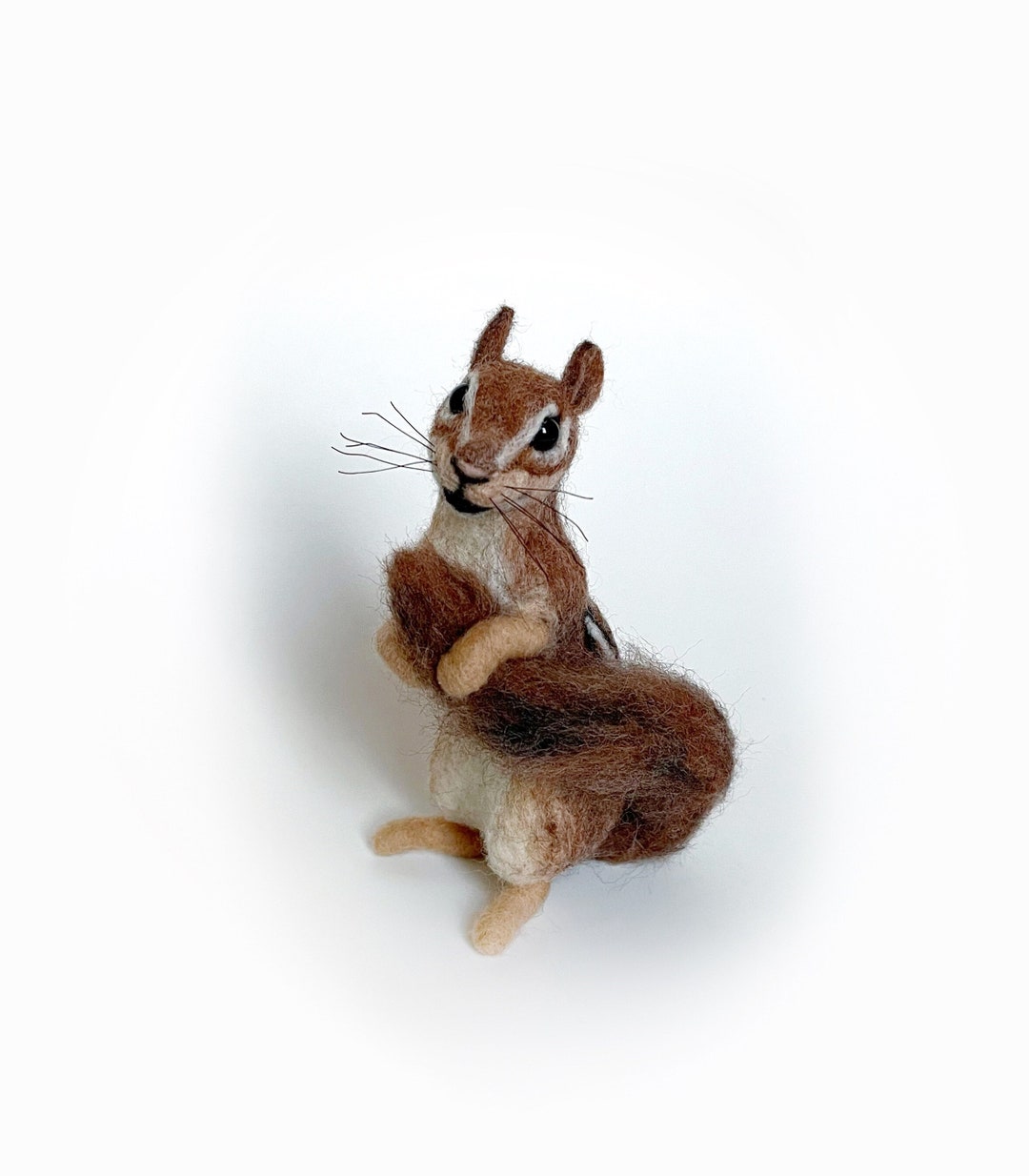 Sweet Handmade CHIPMUNK Sculpture, Christmas Decor Needle Felted ...