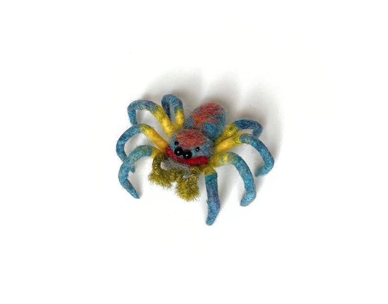 Candy Jumping Spider: Colorful Needle Felted Wool Halloween Decor - Etsy