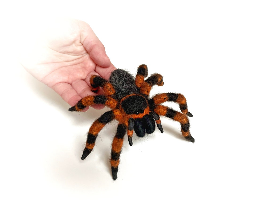 Handmade Wool Tarantula Spider, Needle Felted Creepy Halloween Web ...