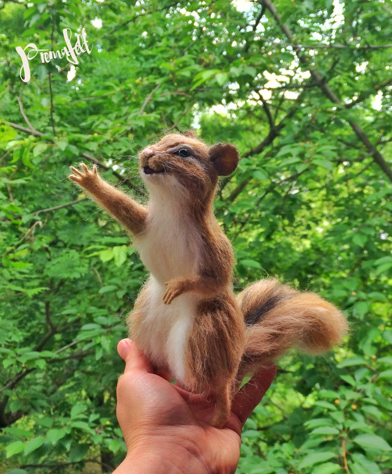 Handmade Soft Wool CHIPMUNK Sculpture Little Chistmas Decor - Etsy