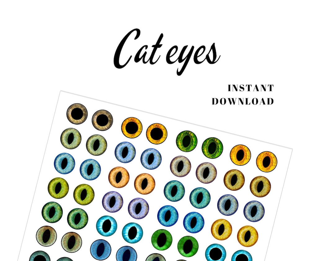 Printable Color Cat Eyes Template: Needle Felted Kitten and Amigurumi ...