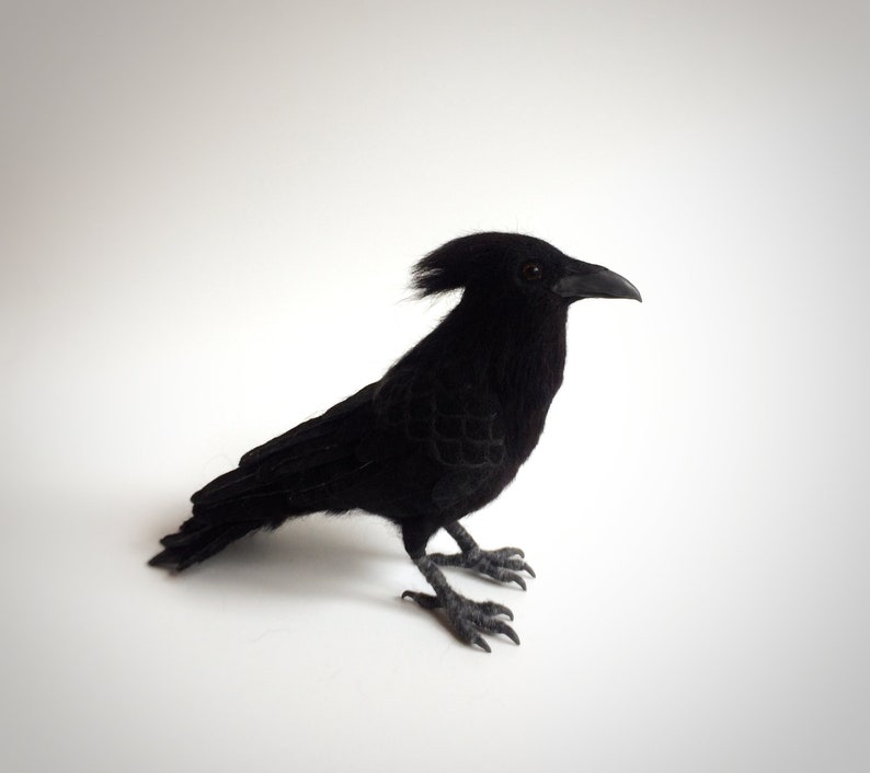 Realistic Raven Halloween Decor Needle Felted Wool Raven - Etsy