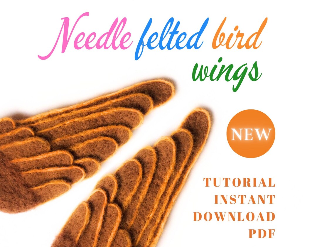 Needle Felted Bird Wings & Tail Craft Tutorial: Wool Wings Making Guide ...