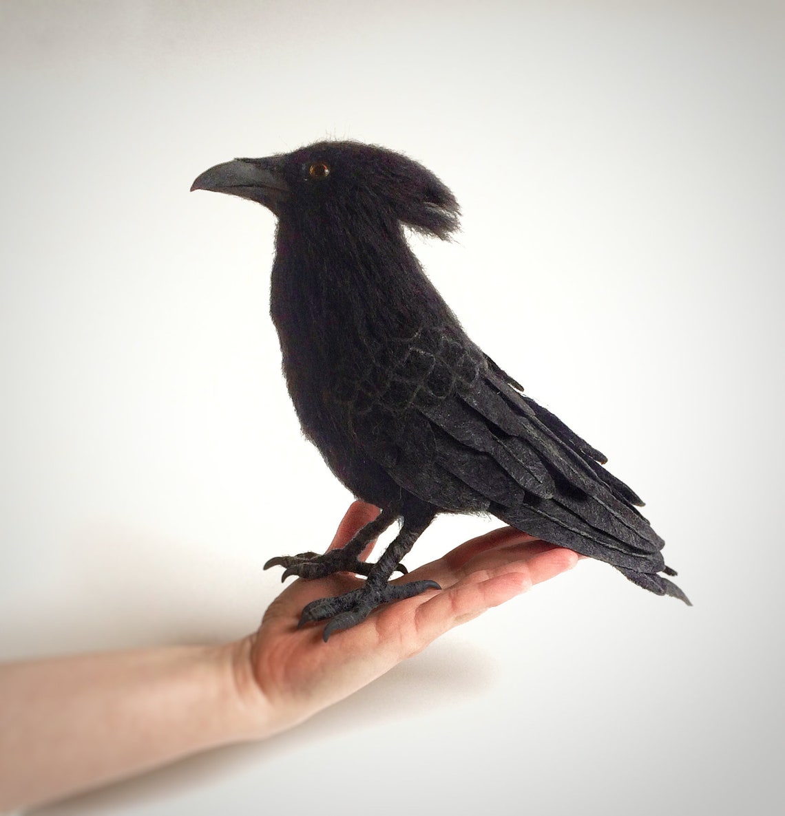 Realistic Raven Halloween Decor Needle Felted Wool Raven - Etsy
