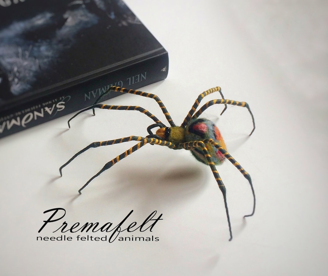 Halloween Web Decor Rainbow Color Spider Needle Felted Creepy - Etsy