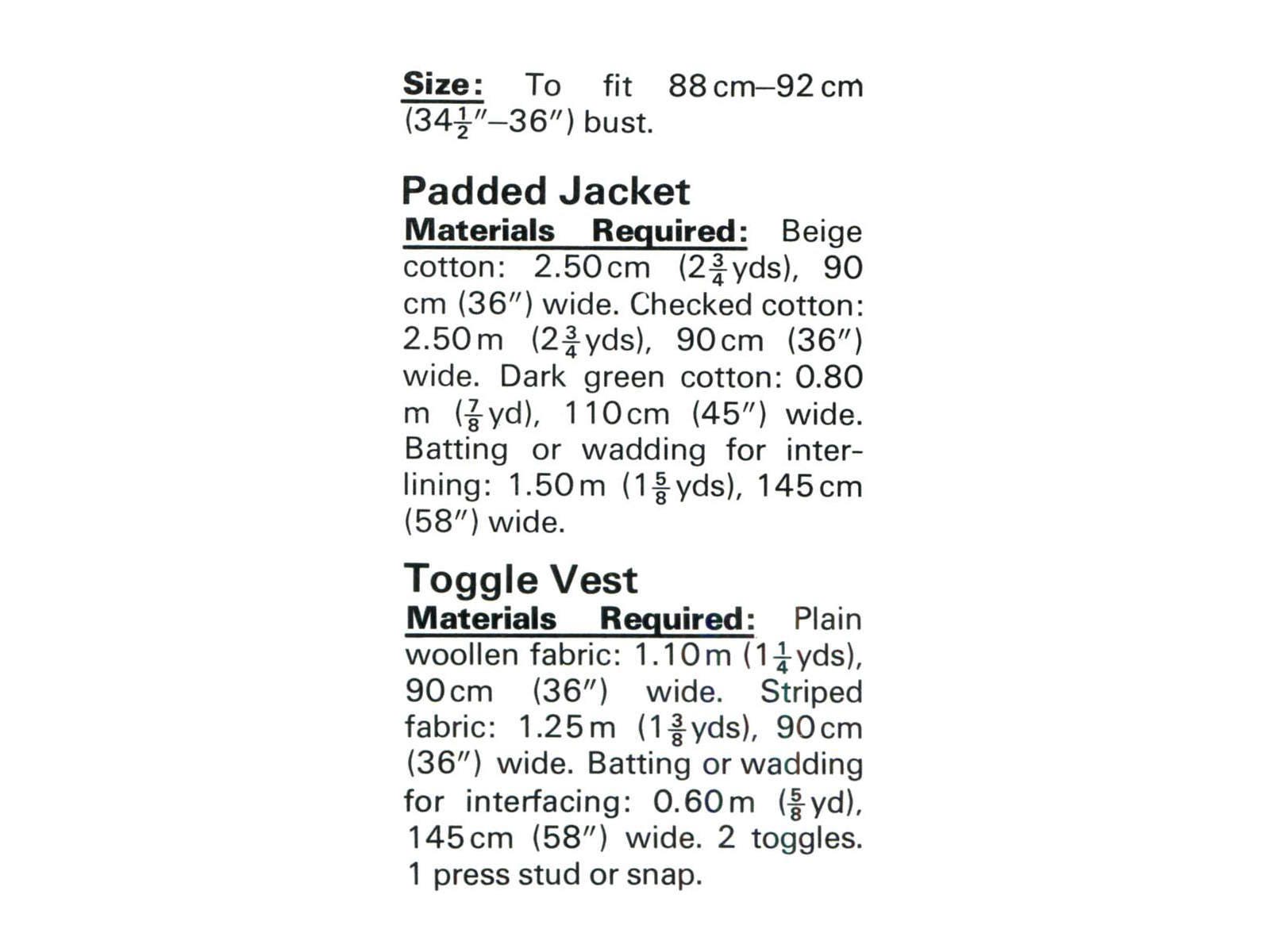 Padded Jacket & Vestsewing Pattern - Etsy