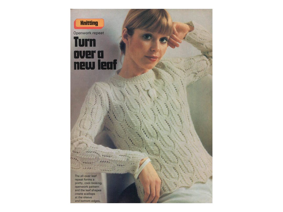Cozy Leaf Sweater - Knitting Pattern - Pullover in Lace Leaves Design ...