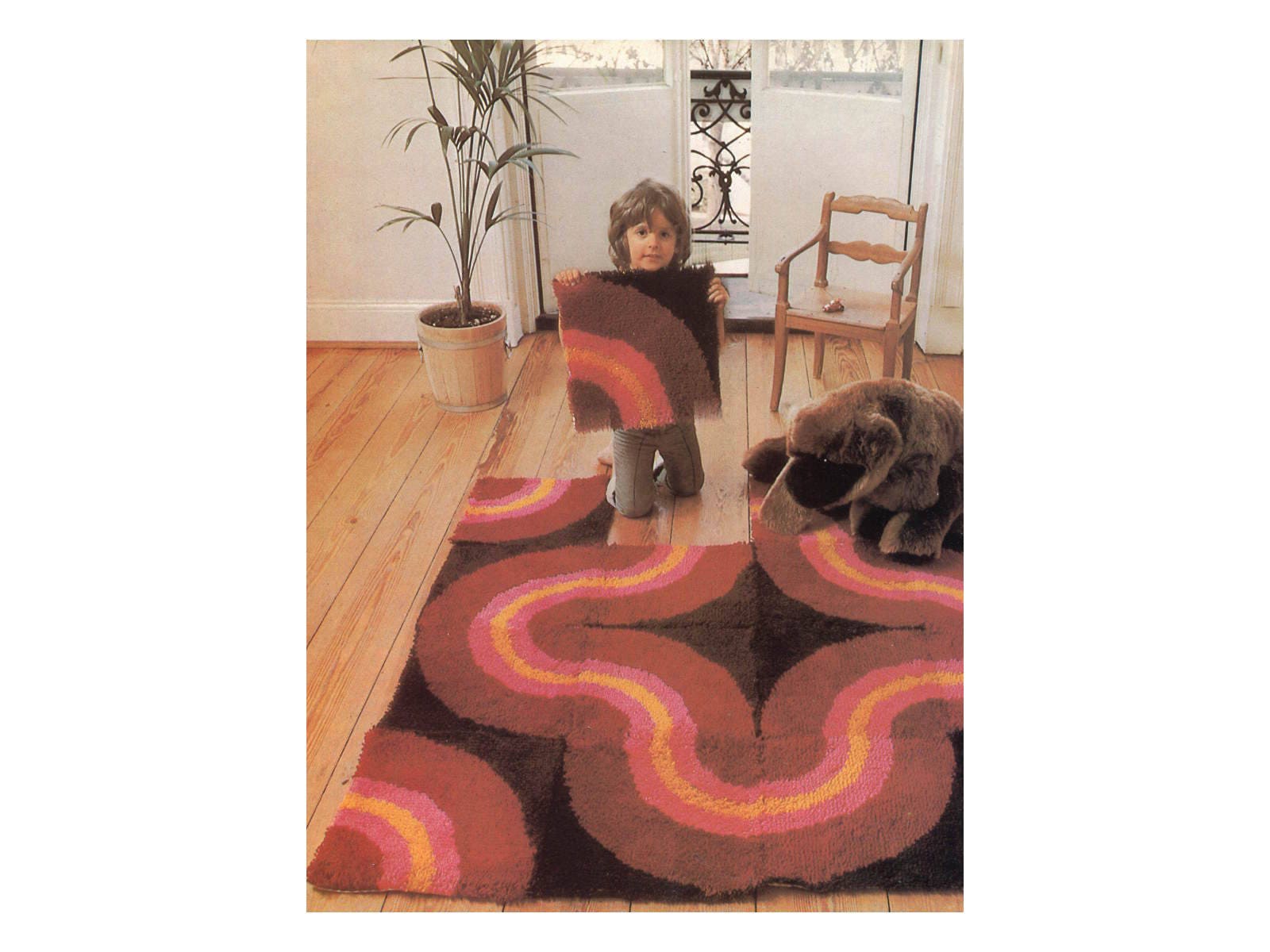 Latch Hook Pattern - Rug in Geometric Psychedelic Design in a Mix ...