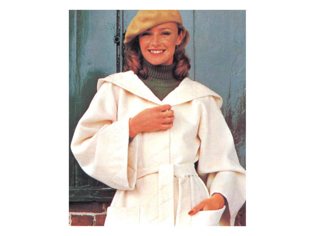 Coat Sewing Pattern- Hooded Robe Style Jacket With Wide Sleeves, Sash ...