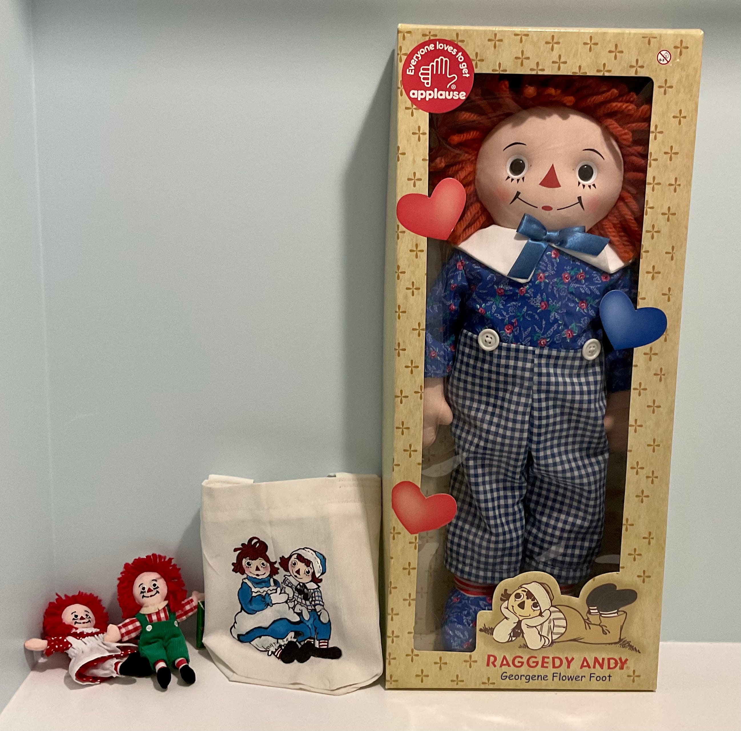Raggedy Andy Doll Georgene Style FLOWER FOOT Made in Japan hasbro ...