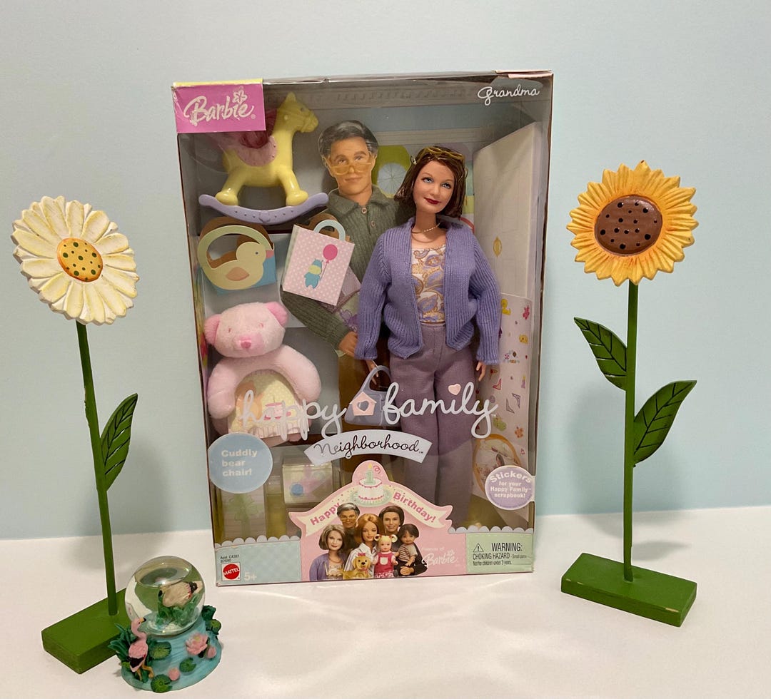 Barbie Happy Family GRANDMA Doll With Horse Bear Chair and More 2003 ...