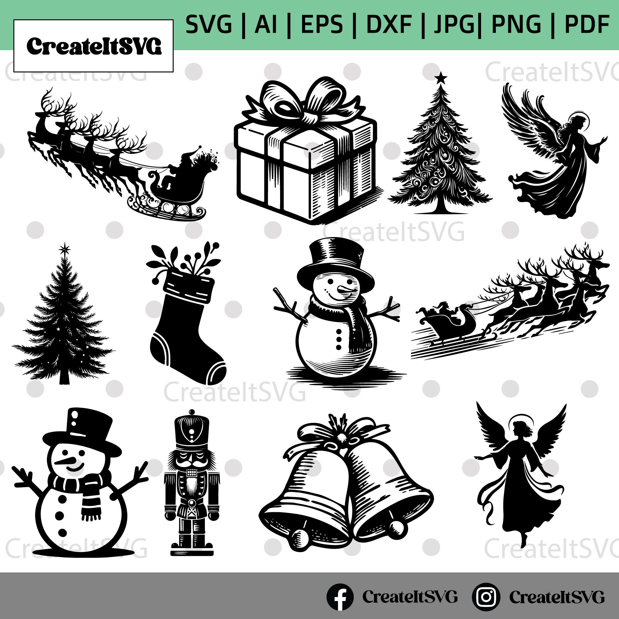 Weihnachten SVG Bundle, Weihnachten SVG, Winter SVG, Weihnachtsmann SVG ...