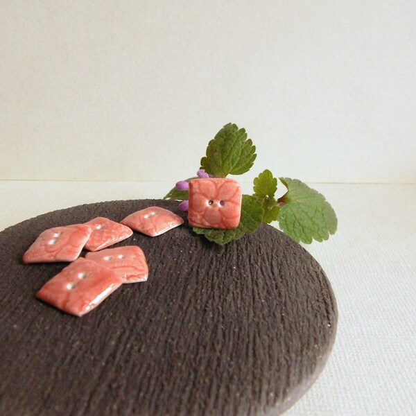 Pink Ceramic Buttons - Etsy