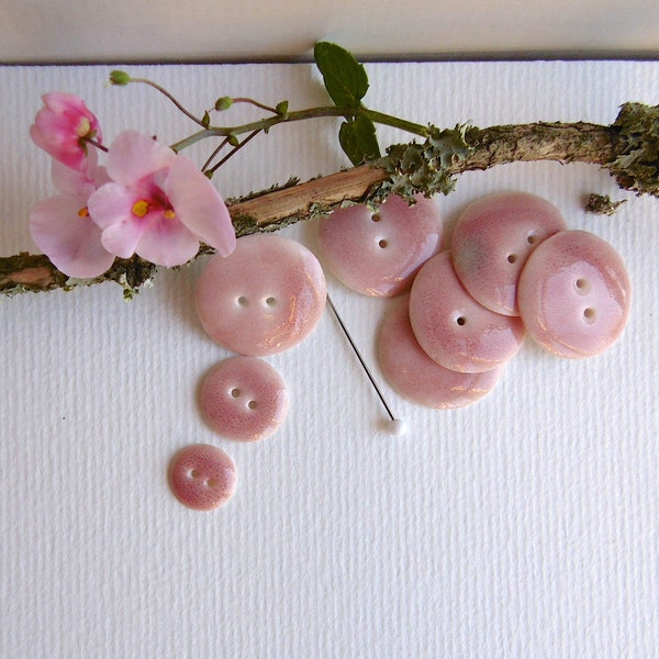 Pink Ceramic Buttons - Etsy