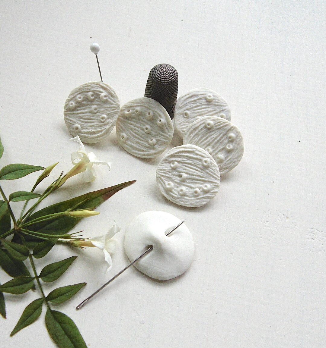 PORCELAIN BUTTONS With Lines and Dots, Diameter 24, 26 or 28 Mm ...