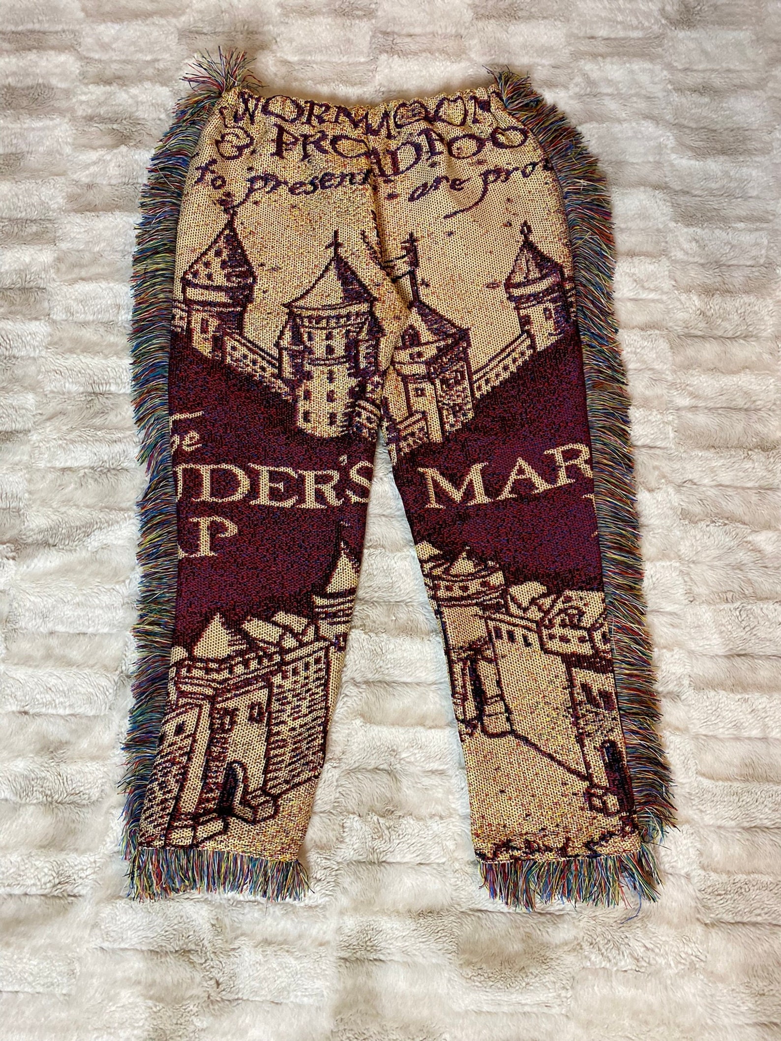 Multicolor Fringe Blanket Tapestry Pants - Etsy