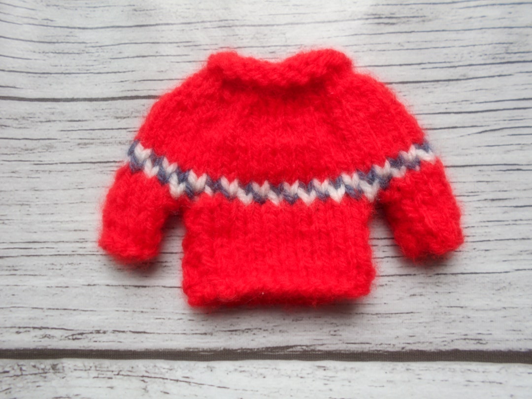 Red Miniature Sweater Made With Knitting Ornament for - Etsy