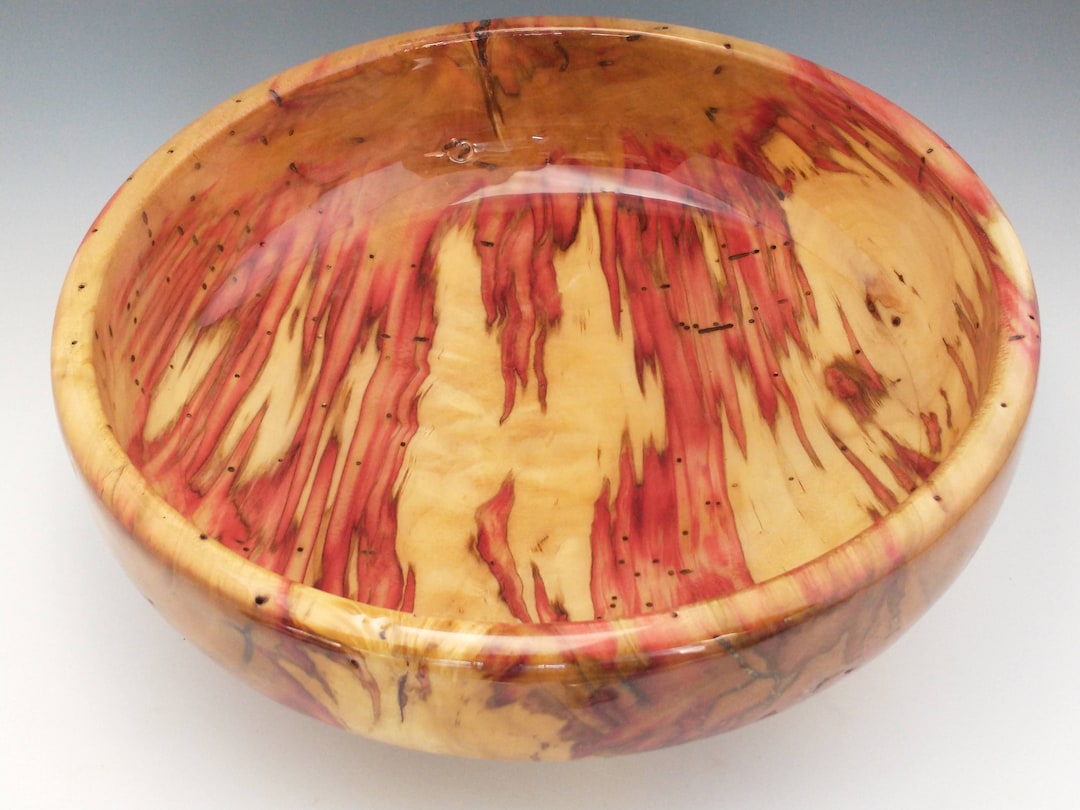 Large Flame Box Elder Bowl, for Decorative Display or Food Service. One ...