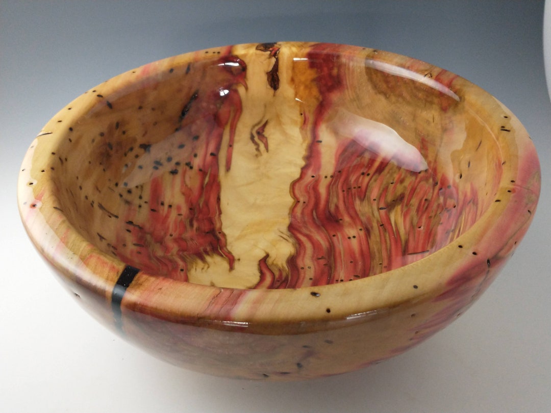 Large Box Elder Bowl, With Lots of Flame Markings - Etsy