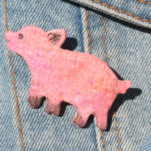 Little Pink Pig Pins Brooch Farm Animals Unique Piece - Etsy