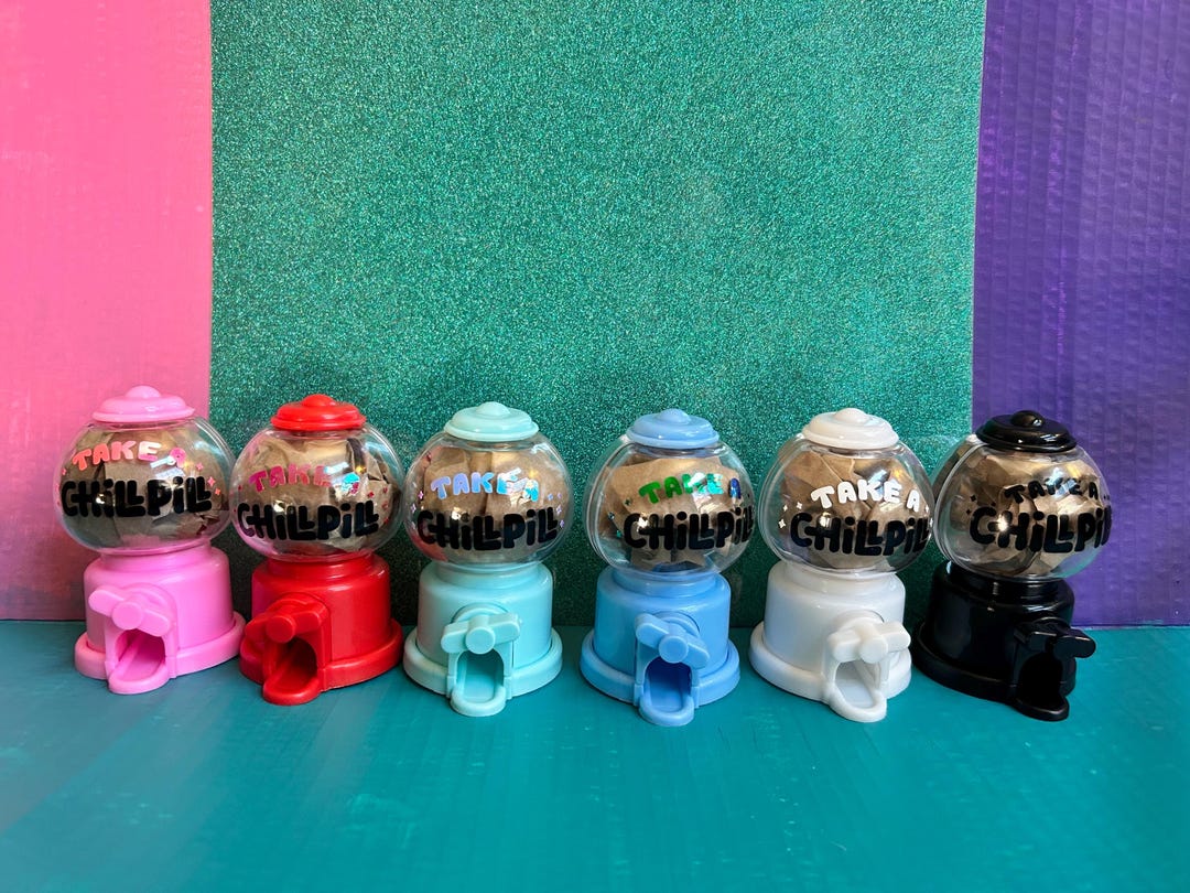 Round Medication or Candy Dispenser take a Chill Pill Phrase Custom ...