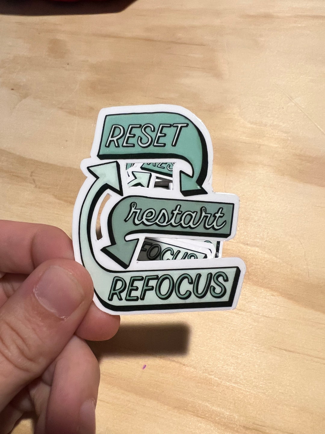Reset Restart Refocus Sticker Glossy Outdoor Indoor 2 Inches - Etsy