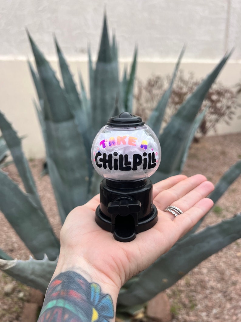 Candy or Pill Dispenser – “take a Chill Pill” - Custom Colors and ...