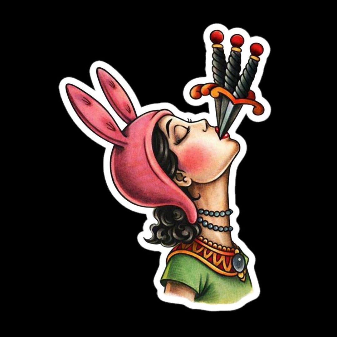 Louise Belcher Sticker | Sword Swallowing Queen | Flash Art | Bobs ...