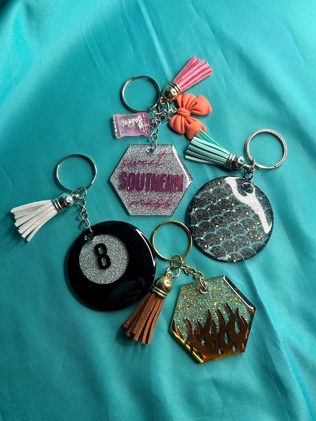 Keychains | Choose Your Style | Round or Hexagon | Custom Options - Etsy