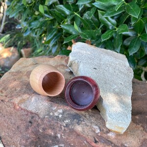 Exotic Purpleheart Wood and Maple Acorn Box With Threaded Top - Etsy