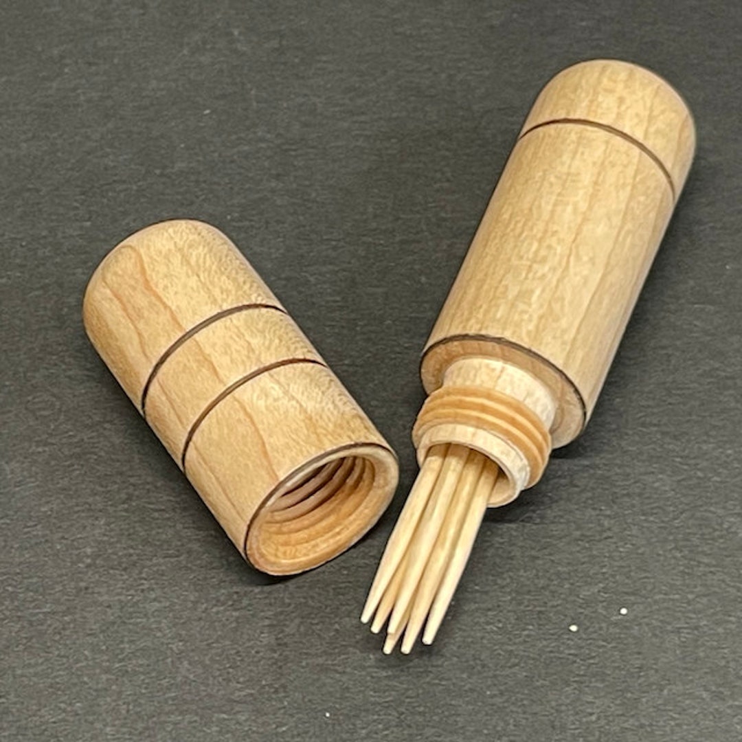 Threaded Maple Pocket Toothpick Holder, All Wood - Etsy