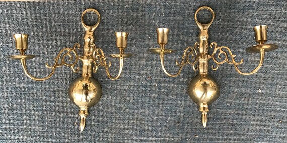 Collectibles Art & Collectibles A pair of vintage retro brass candle ...