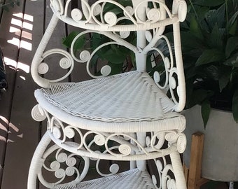 Wicker Corner Shelf - Etsy