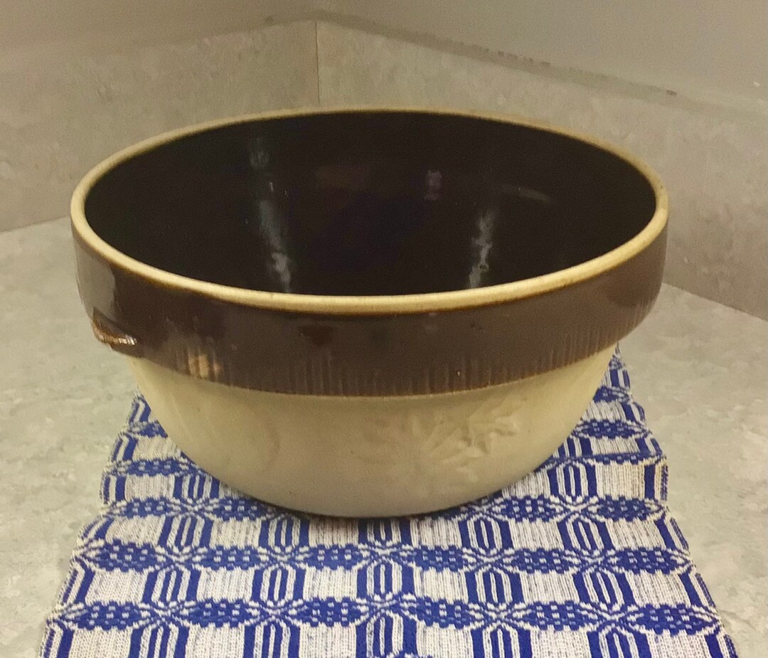 Vintage Bowl 1930s Cook-rite Brown Stoneware Baking Bowl - Etsy