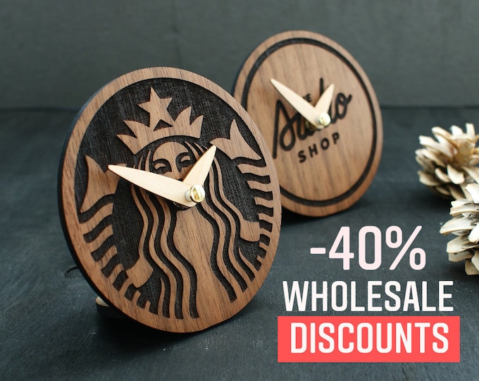 Custom Engraved Clock Corporate Gift Company Logo Clock Wood - Etsy