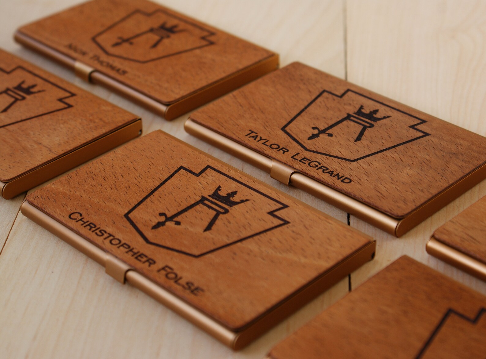 Custom Engraved Logo Business Card Holder Personalized Credit | Etsy