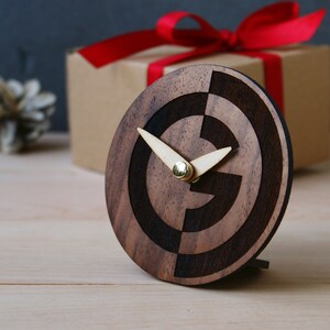 Custom Engraved Logo Clock Corporate Gifts With Logo Clock Wooden Desk ...