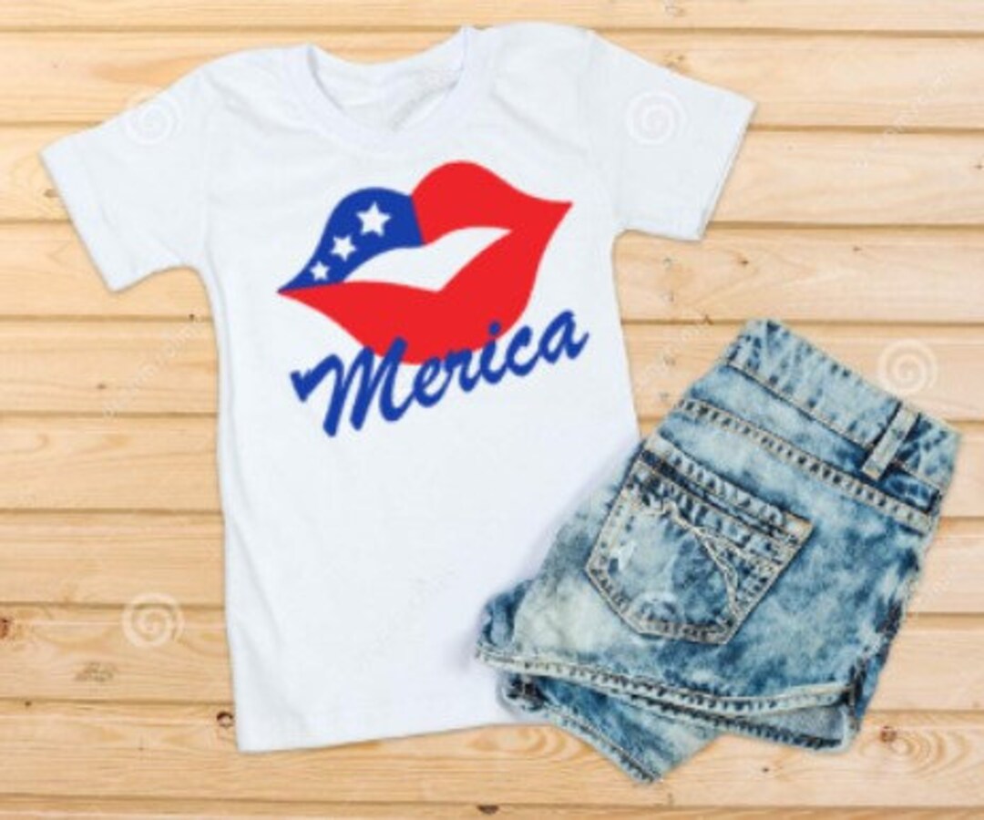 Merica Lips Tee - Etsy