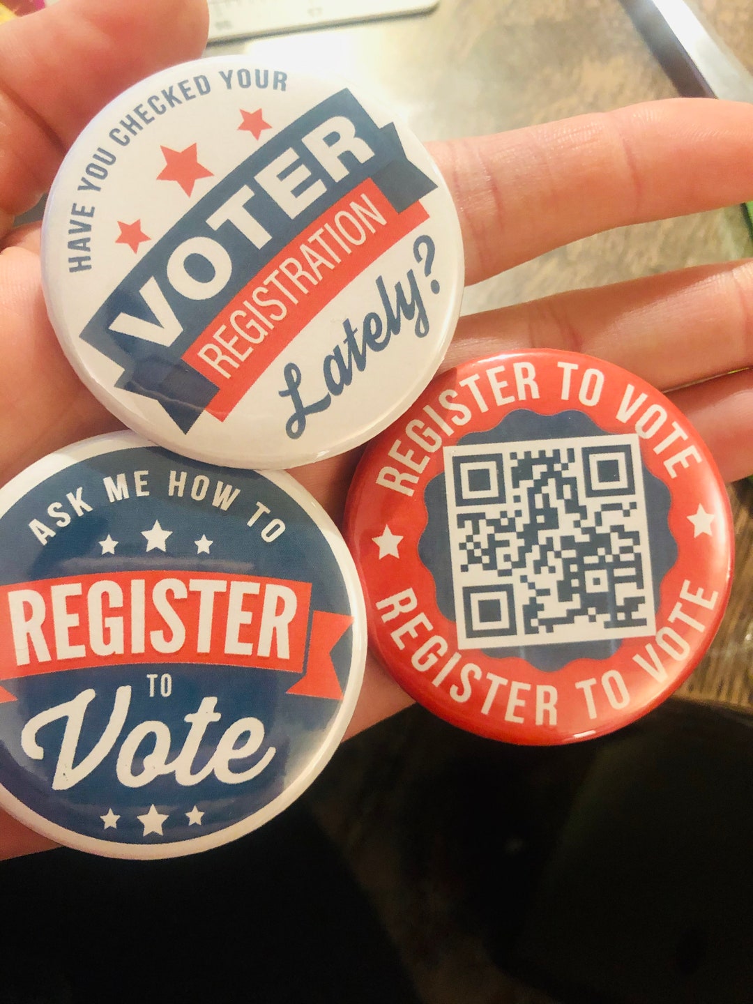 Voter Registration QR Code GOTV — 2.25" Pinback Pin Button | Badge ...