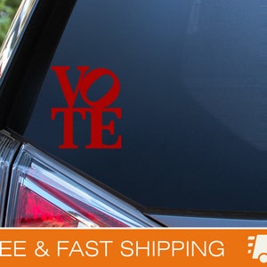 VOTE Love Vinyl Weather Resistant Decal | Bumper Sticker | GOTV Free ...