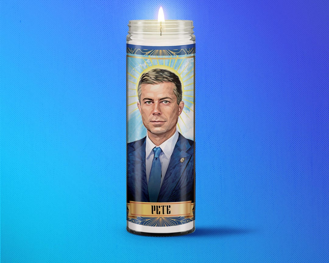 Pete Buttigieg Progressive Prayer Candles 8" Unscented White | AOC ...